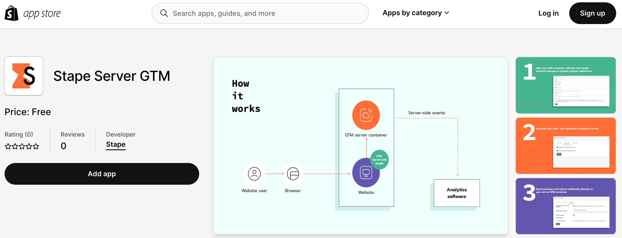 Set up Stape Server GTM Shopify app in few clicks