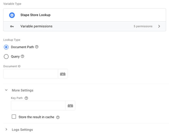 Store Lookup Variable from Stape