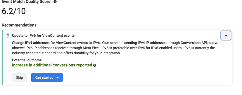 Overcome errors with update to IPv6 for Facebook events - Stape