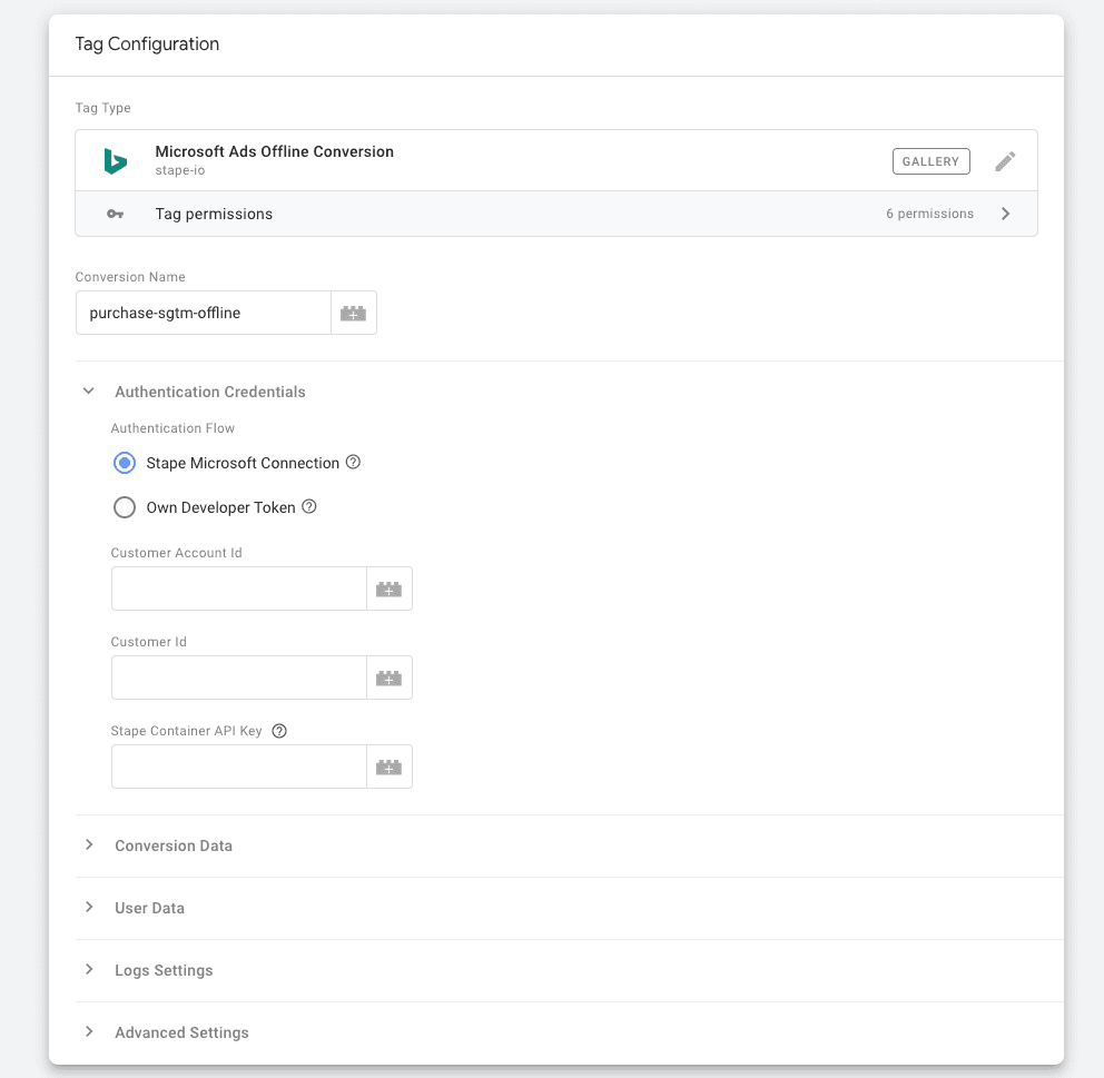 Microsoft Ads (Bing) Offline Conversions tracking - Stape