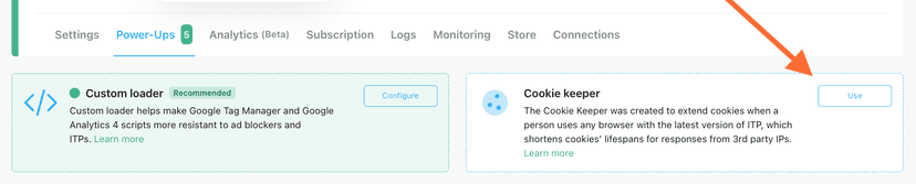 Cookie Keeper power-up from Stape to prolong lifespan of cookies