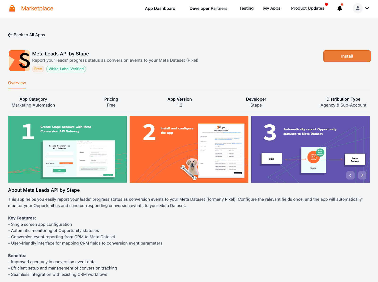 HighLevel | Stape Conversion Tracking app - Stape solution