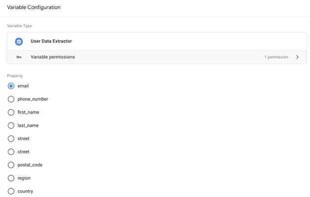 User Data Extractor variable for GTM server container - Stape