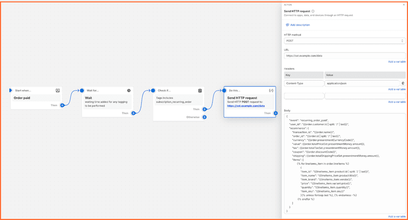 How to set up set up webhooks via the Shopify Flow app