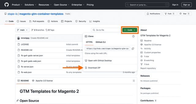 How to set up pre-built GTM container templates for Magento 2 by Stape