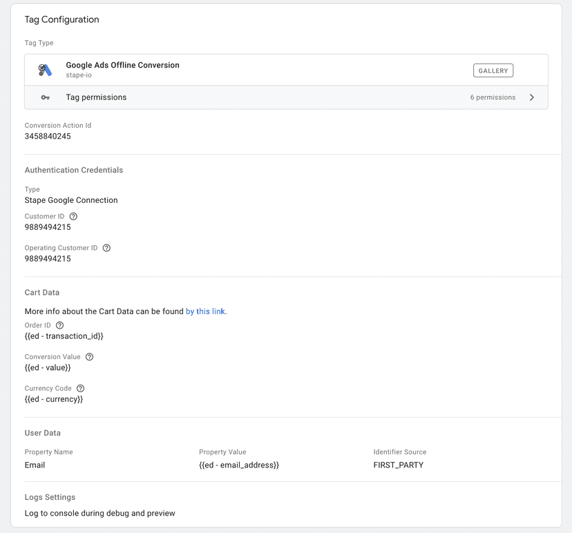 Google Ads offline conversion tracking using server GTM - Stape