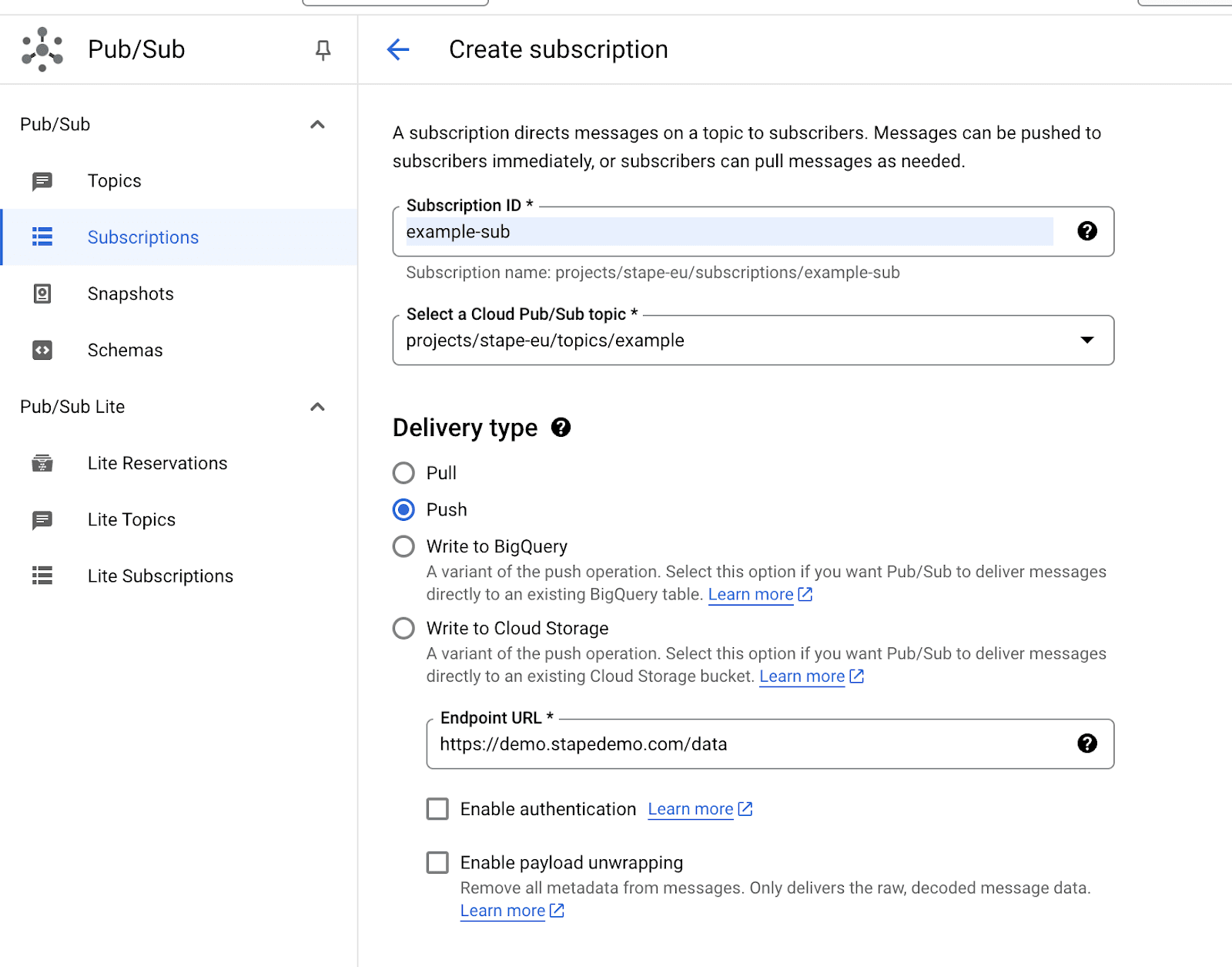 Pub/sub push subscriptions explained & setup guide - Stape