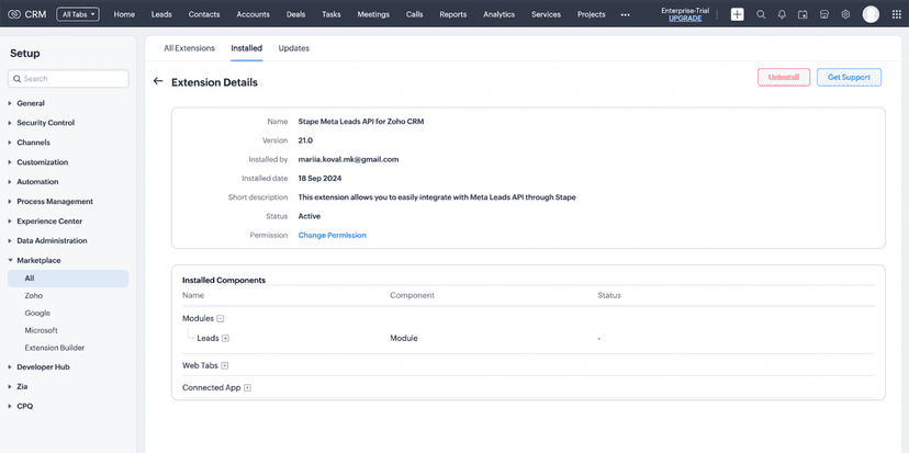 How to set up Meta Conversions API for Zoho CRM with Stape’s app