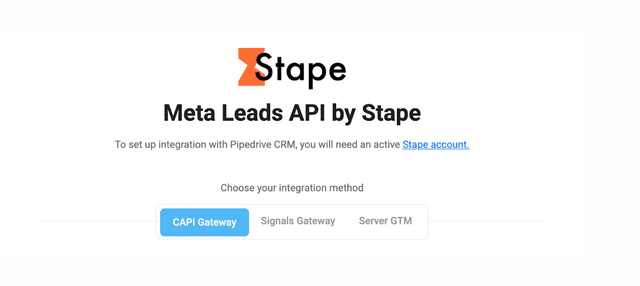 How to send data from Pipedrive to Meta with Stape’s app