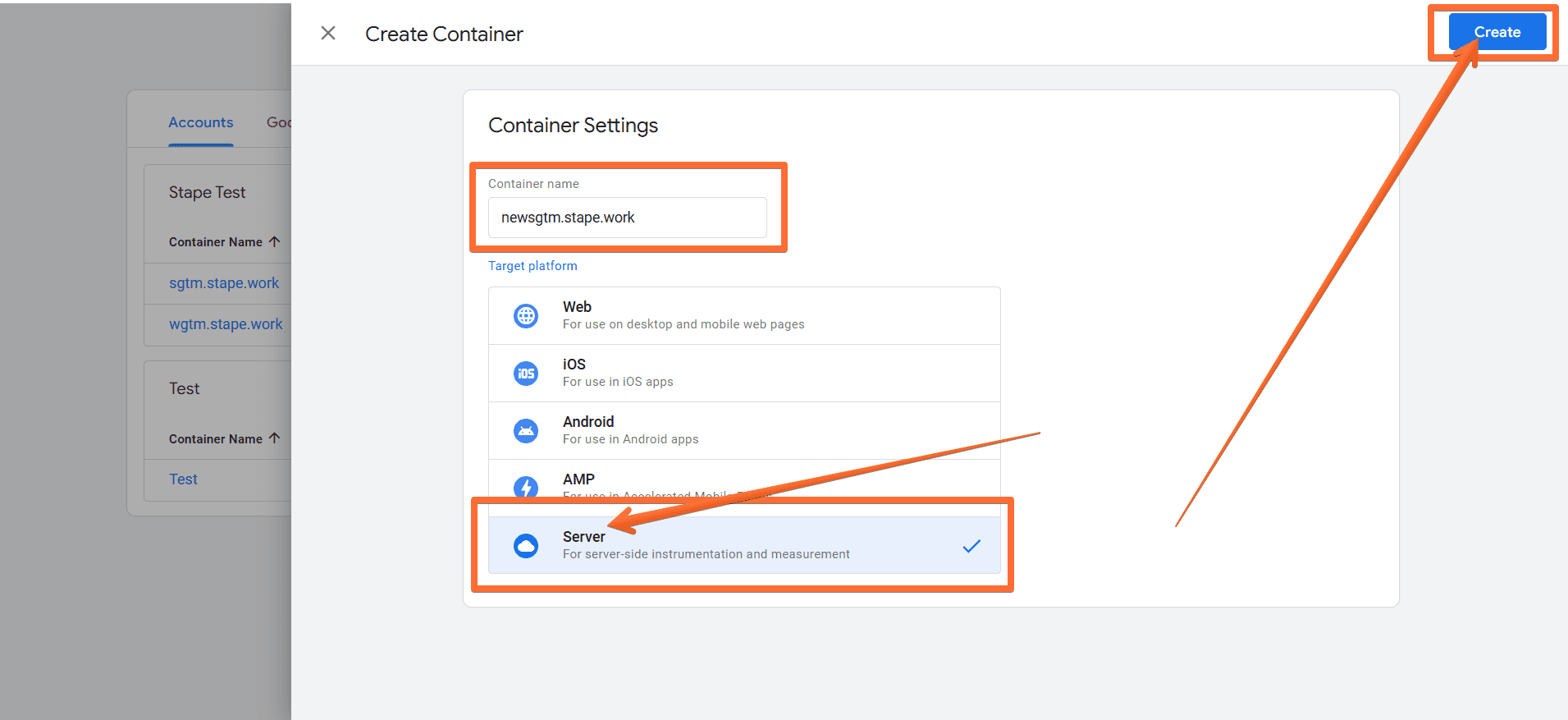 How to Create Server Container in Google Tag Manager | Stape
