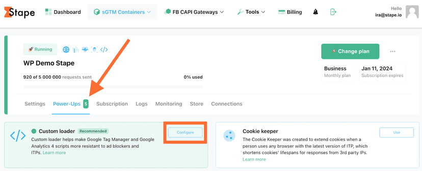 Custom Loader setup for WordPress | Stape