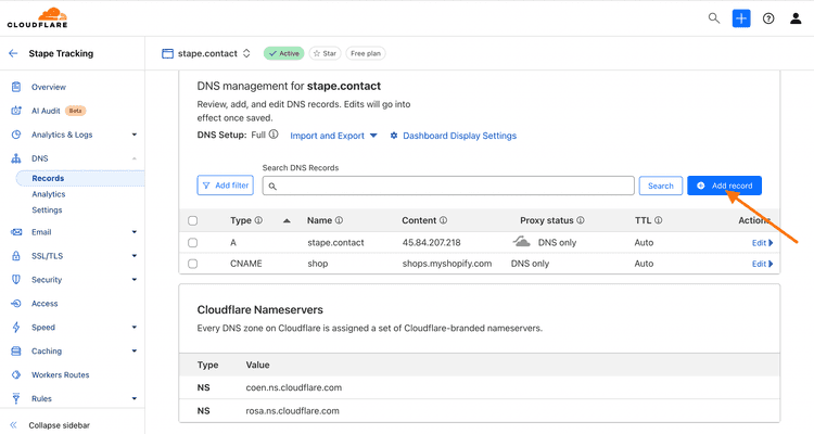 How to Set Up DNS Configuration for Cloudflare | Stape
