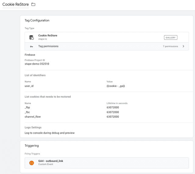 Server-side cross-domain tracking using Cookie reStore tag - Stape
