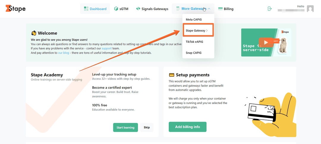 How to Configure Stape Gateway | Stape