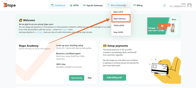 How to Configure Stape Gateway | Stape